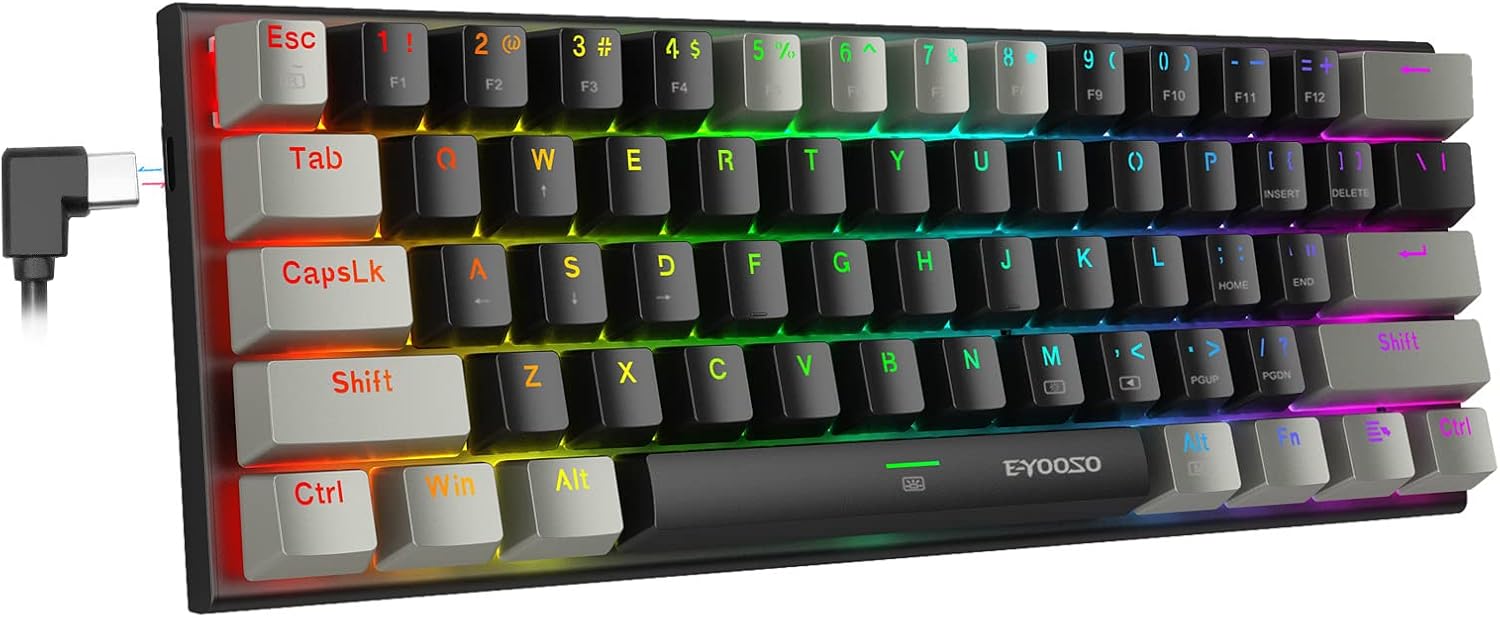 Amazon.com: 60% RGB Mechanical Keyboard, E-YOOSO Gaming Keyboard with ...