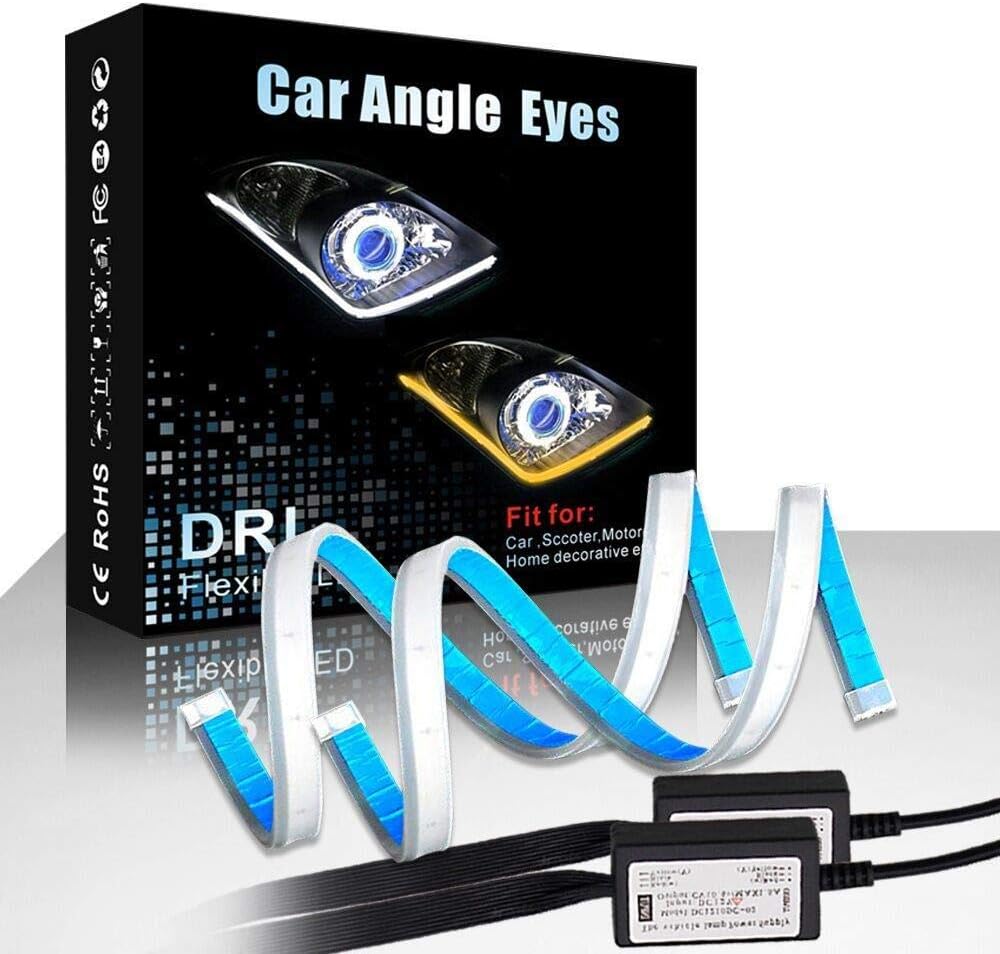 Amazon.com: CARLITS Car LED Strip Lights, 2 Pcs 24 Inch Flexible ...