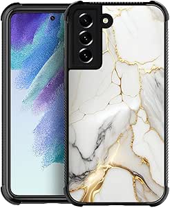 Amazon.com: Yuning419 Case Compatible with Samsung Galaxy S22 Phone Case, White Gold Marble for ...