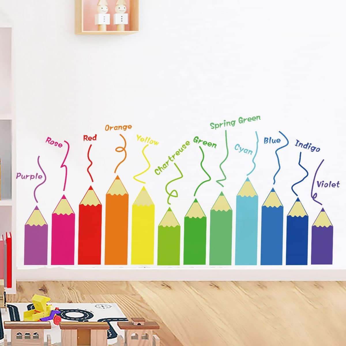 Amazon.com: LOMILY Color Educational Wall Decals Kids Large,Nursery ...