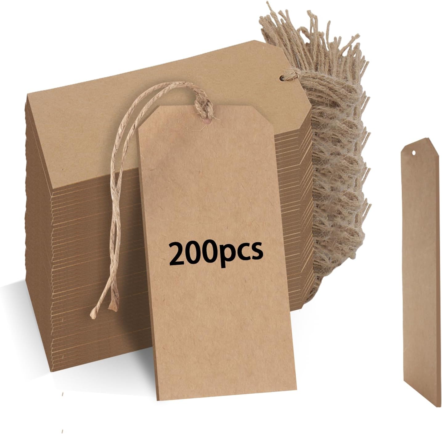 Amazon.com : 200pcs Large Tags with String, Price Tags 4 3/4" x 2 3/8 ...