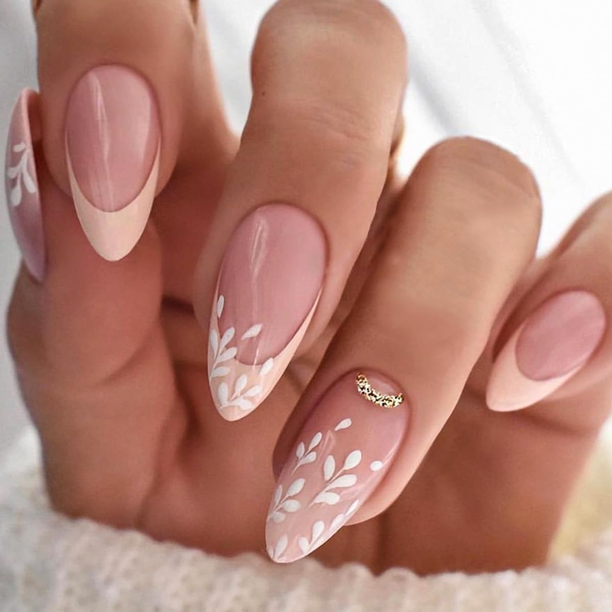 Amazon.com: Spring Press on Nails Almond Shaped Acrylic Nails Medium ...