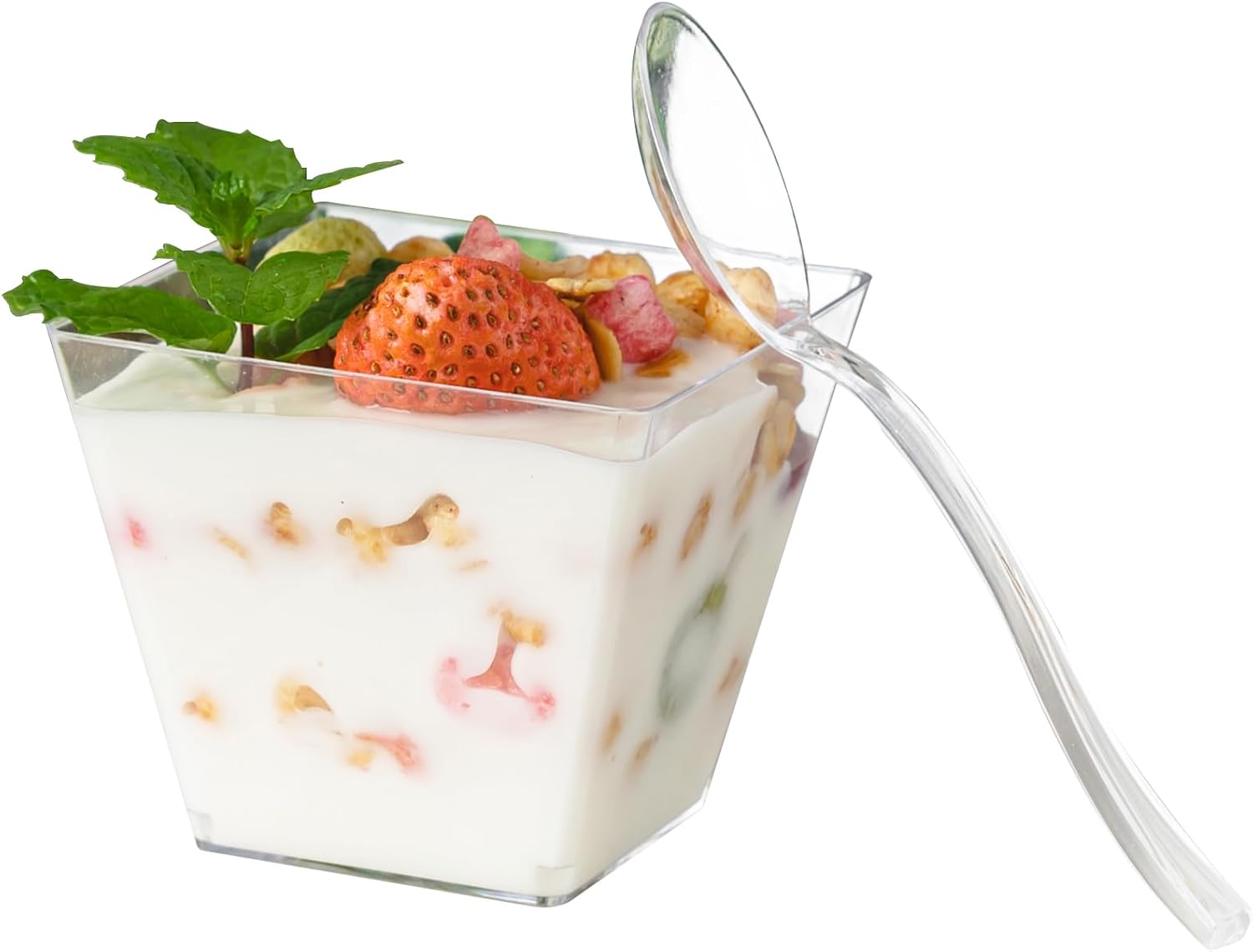 Amazon.com | NZVCN 50 Pack 4oz Mini Dessert Cups with Soopns, Clear ...