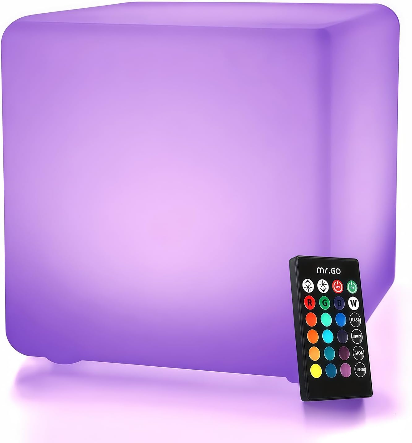 Mr.Go 10" Rechargeable LED Night Light Cube Mood Lamp Color Changing ...