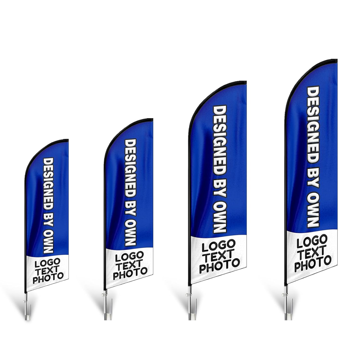 QSUM Custom Feather Flag, 7FT Customized Logo Text Advertising Swooper ...