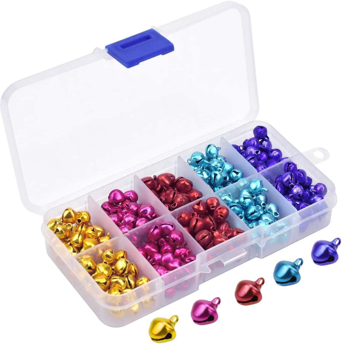 Amazon.com: HQDeal 300PCS Colorful Jingle Bells with Storage Box, Small ...