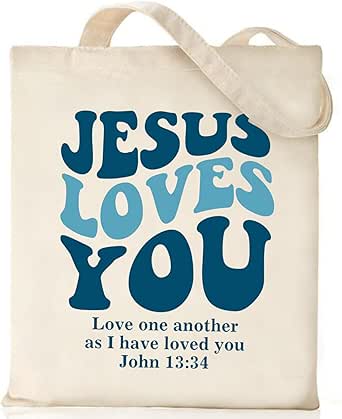 Amazon.com: Nioobager Canvas Christian Tote Bags Bible Canvas Bag Faith ...