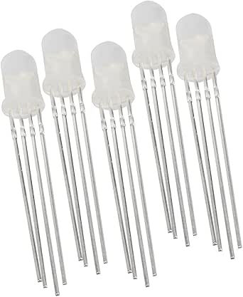 Amazon.com: 100 X 5mm 4 Pin Super Bright Tri-Color RGB Cathode LEDs ...