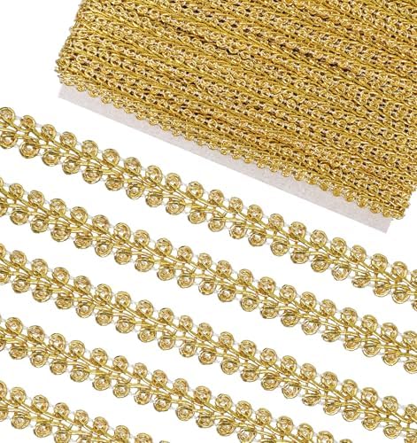 10 Yards Gold Trim, 10mm Gold Ribbon Fabric Lace Trim, Decorative ...
