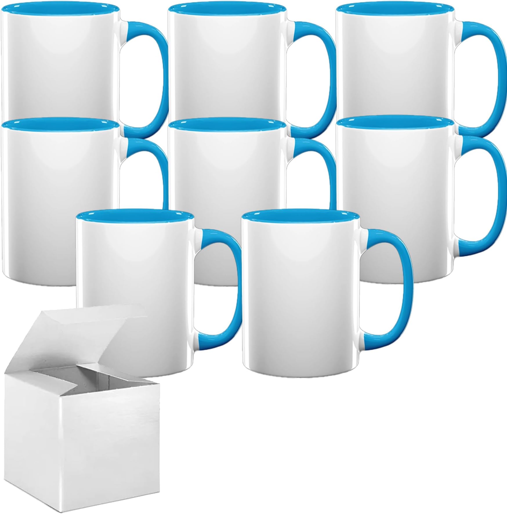 Amazon.com: TWISTED ENVY 12-Pack of 11 oz LT BLUE Inside/Handle Ceramic ...