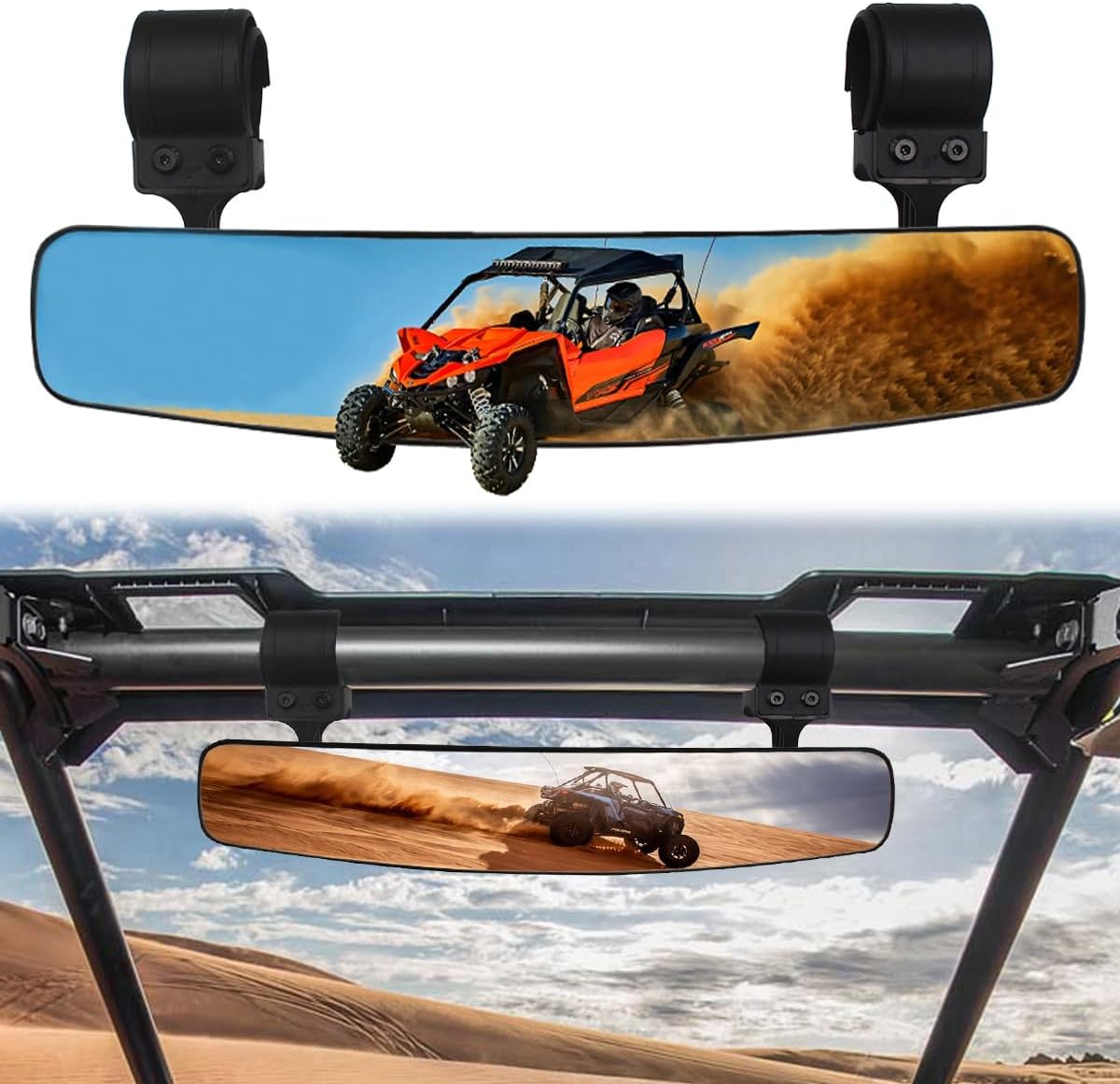Amazon.com: UTV Rear view Mirror, HKOO 16.5" Wide Rear View Race Mirror ...