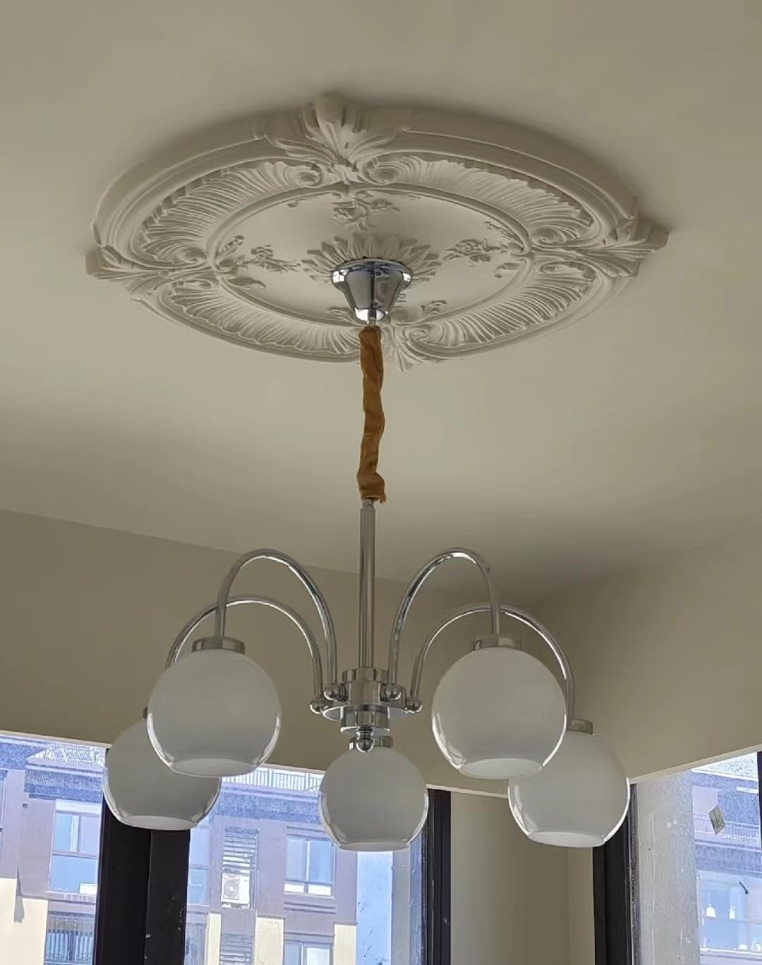 Lightweight Ceiling Medallions Gold And Brown Leaf Clover Round