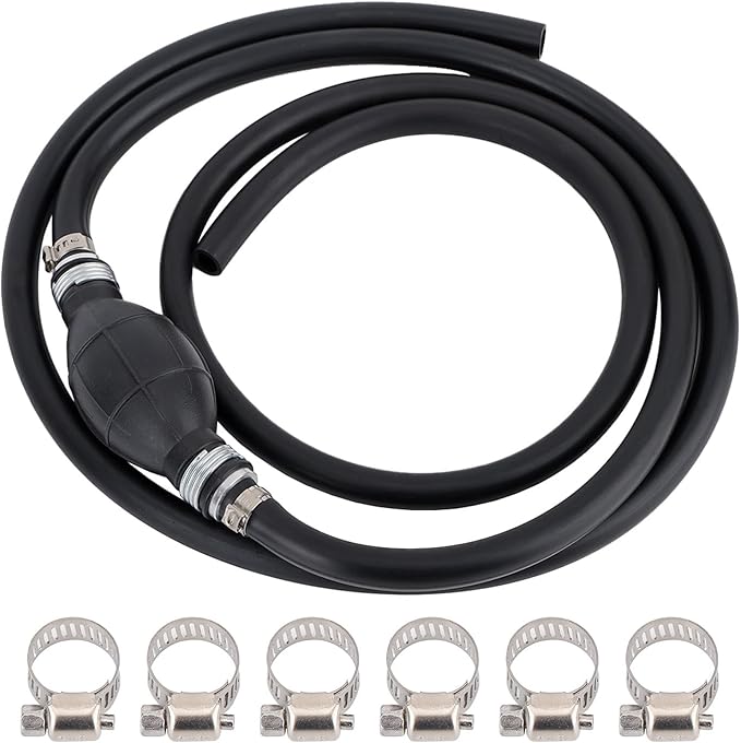 Amazon.com: 10mm Fuel Hose Line with Primer Bulb Assembly, Syphon Hoses ...
