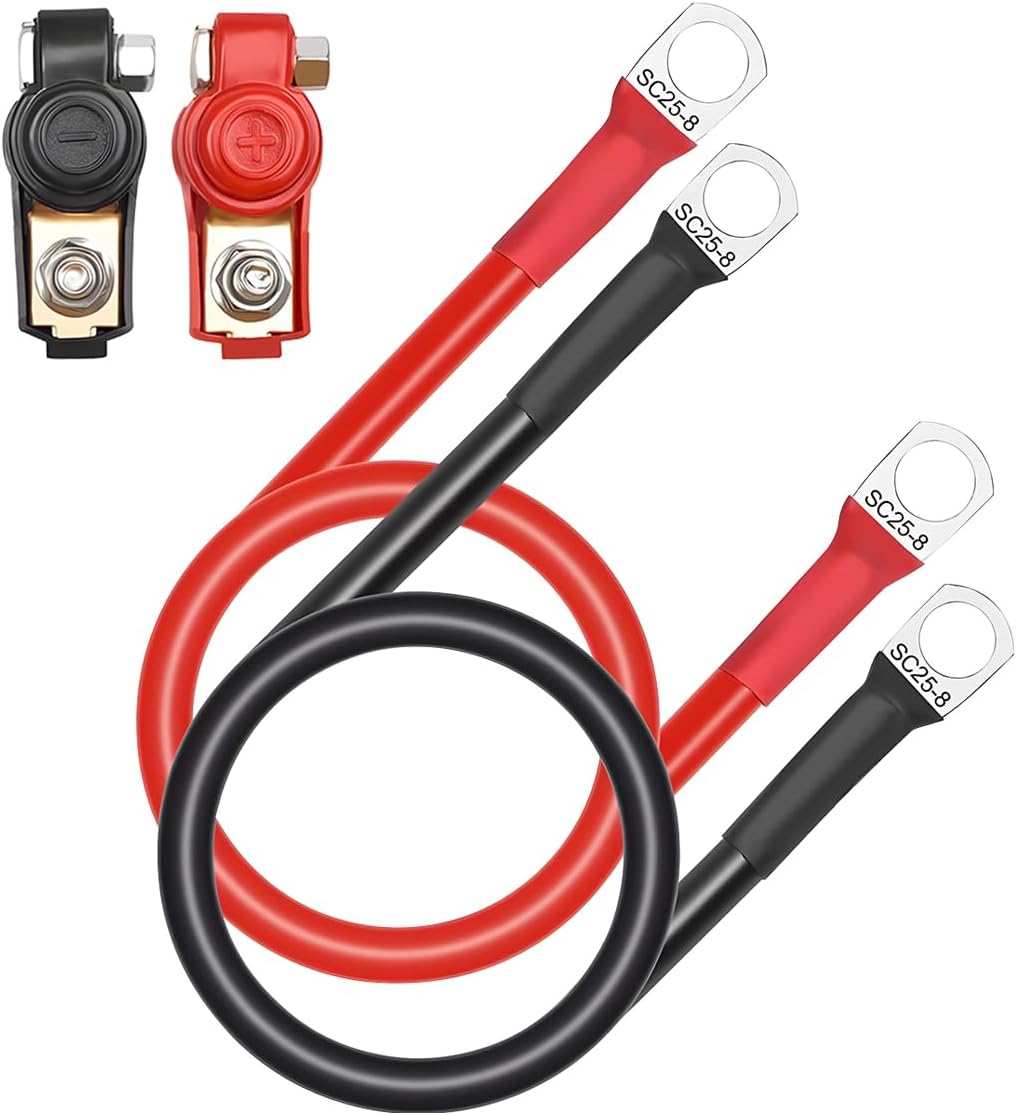 Amazon.com: KHGUZ 4AWG Gauge Car Battery Cables, 2ft Pure Copper ...
