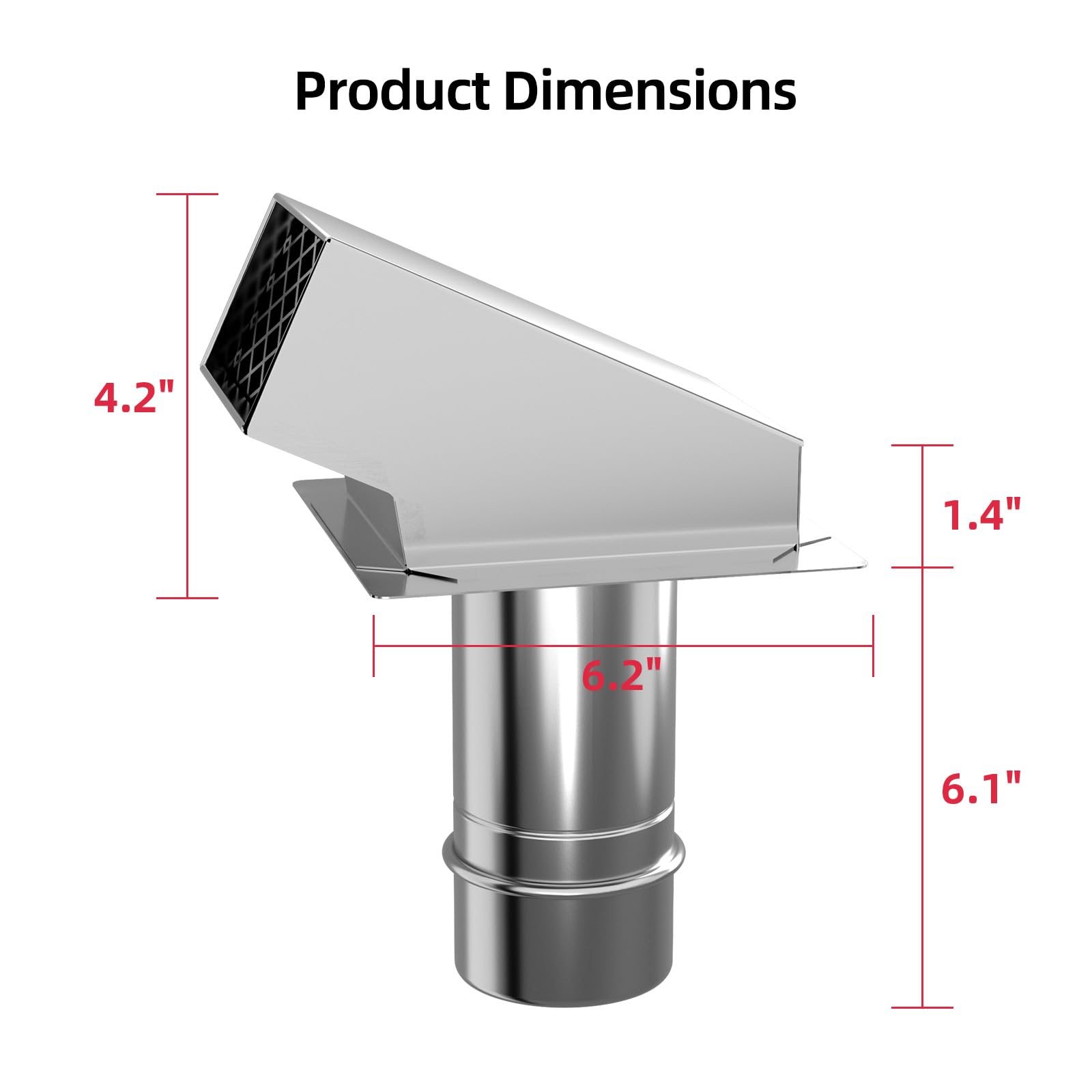 Snapklik.com : Vent Cap, MIZUDO 3 Inch Steel Stainless Exhaust Vent For ...