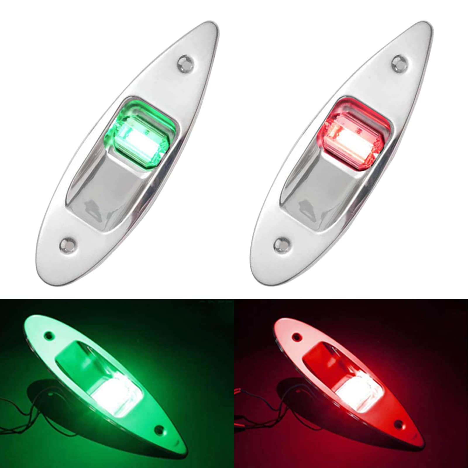Snapklik.com : YOMTOVM LED Boat Navigation Lights Red And Green ...