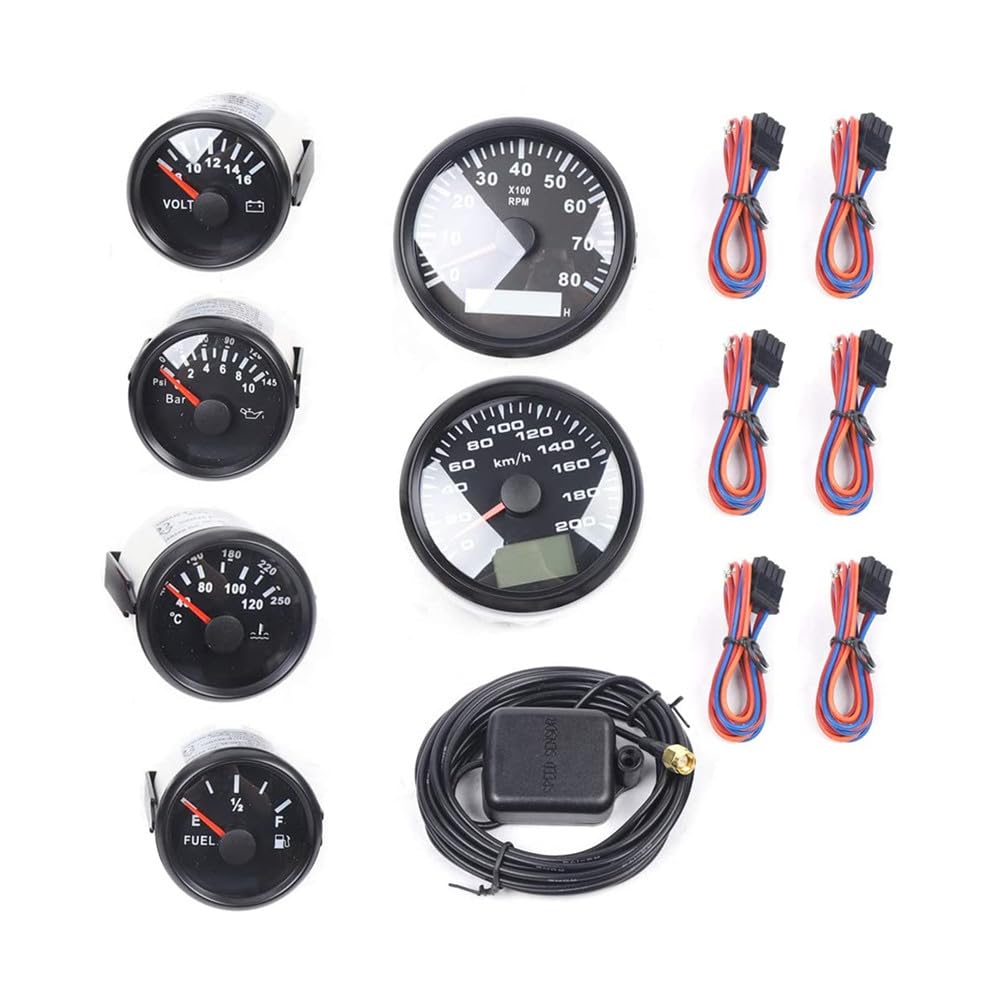 Amazon.com: JINHZIXIU 6 Gauge Set Speedometer Vehicle Instrument Kit ...