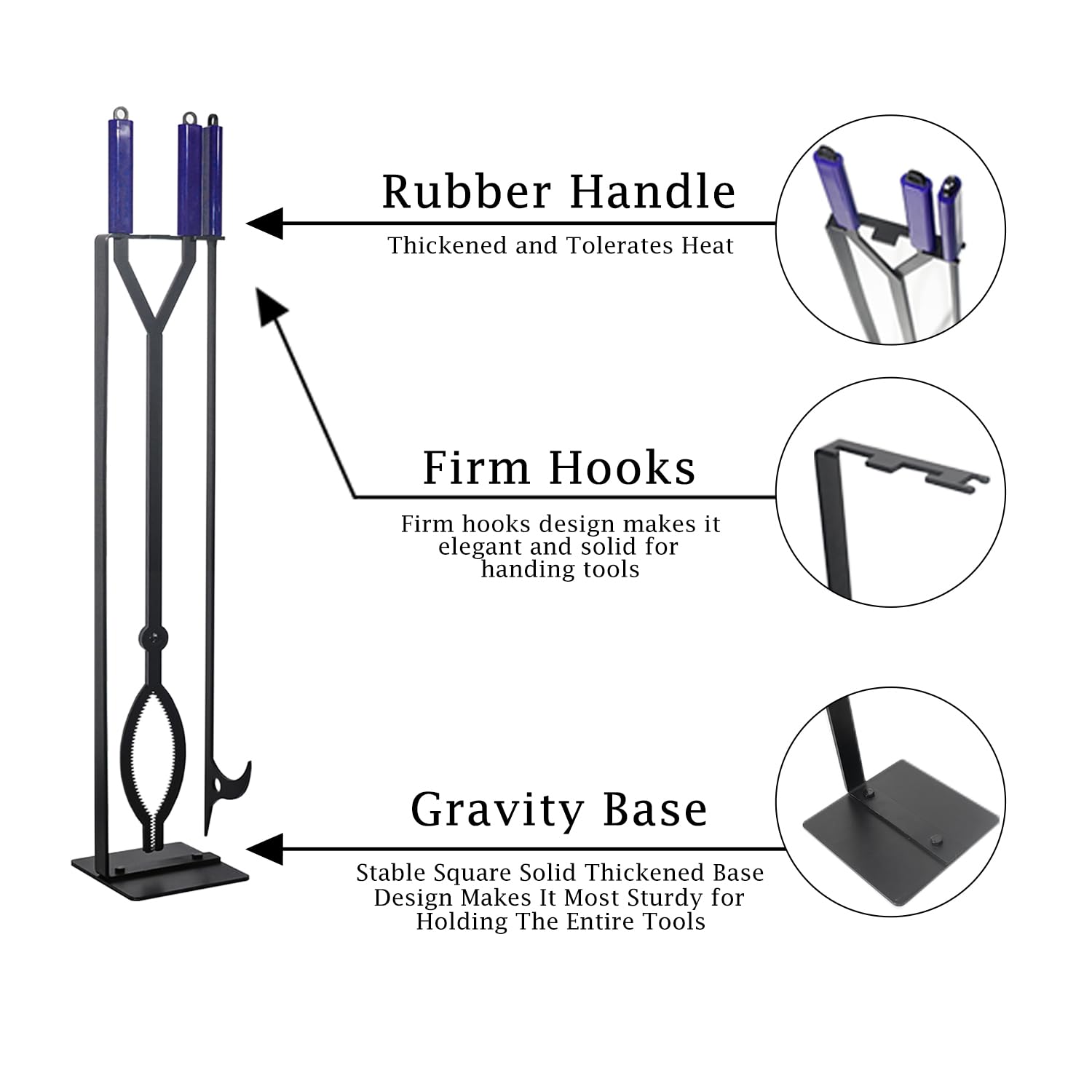 Snapklik.com : Heavy Duty Fire Pit Tools Set