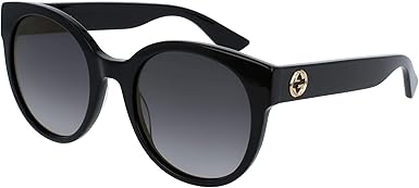 Amazon.com: Gucci GG0035S - 001 Black/Grey Gradient Round Sunglasses ...