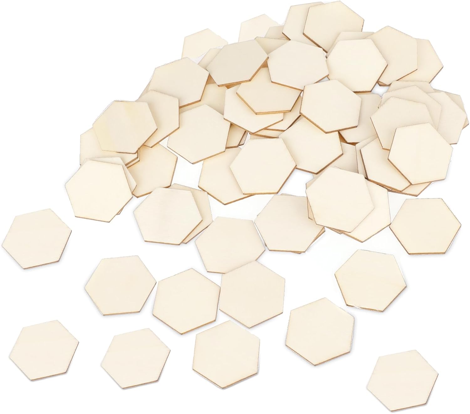 Amazon.com: 100Pcs 25mm/1Inch Hexagon Wood Pieces, Unfinished Blank ...