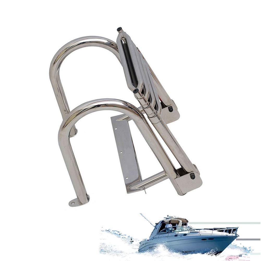 Buy YLKCU Boat Ladder, 4 Steps Drop Down Boarding Ladder, Stainless ...