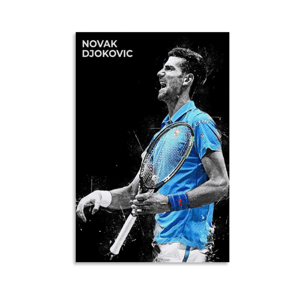 LKJHLK Novak Djokovic Poster Tennis Sport Poster 4 Wall Decor Canvas ...