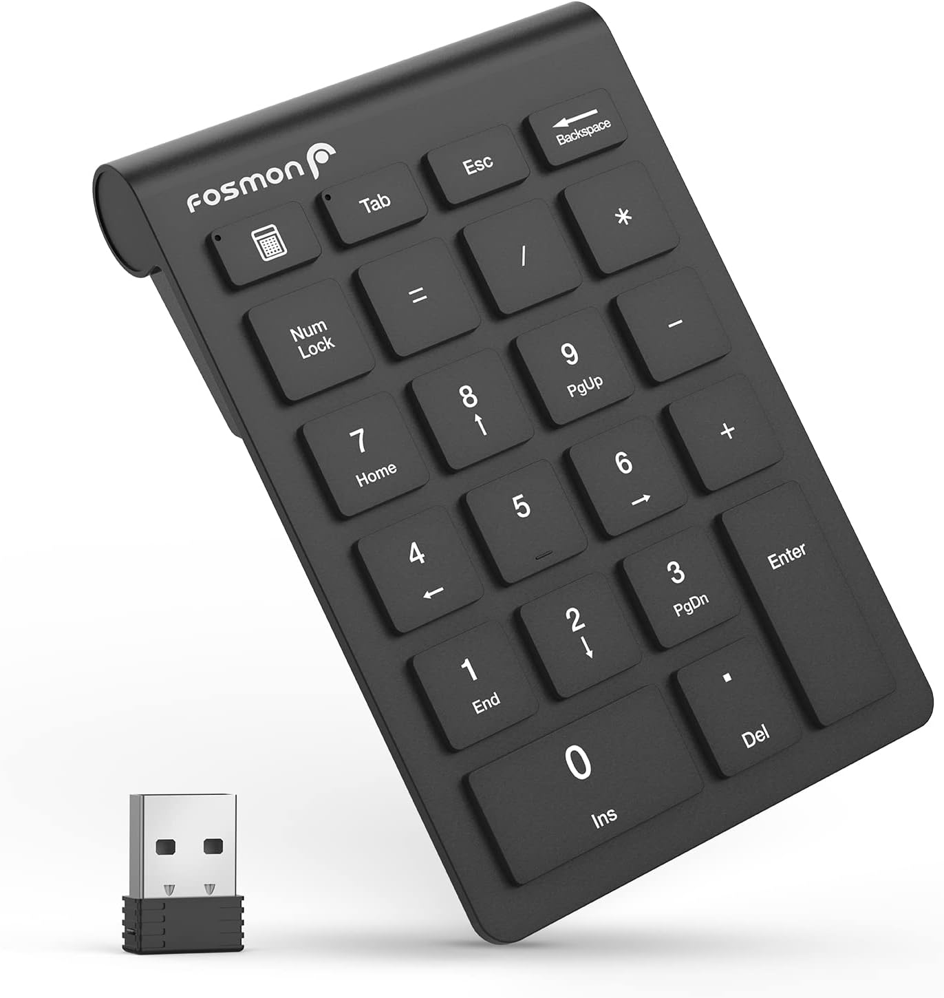 Fosmon 22 Key Numeric Keypad, Wireless USB Adapter 2.4GHz Numpad, Ten ...