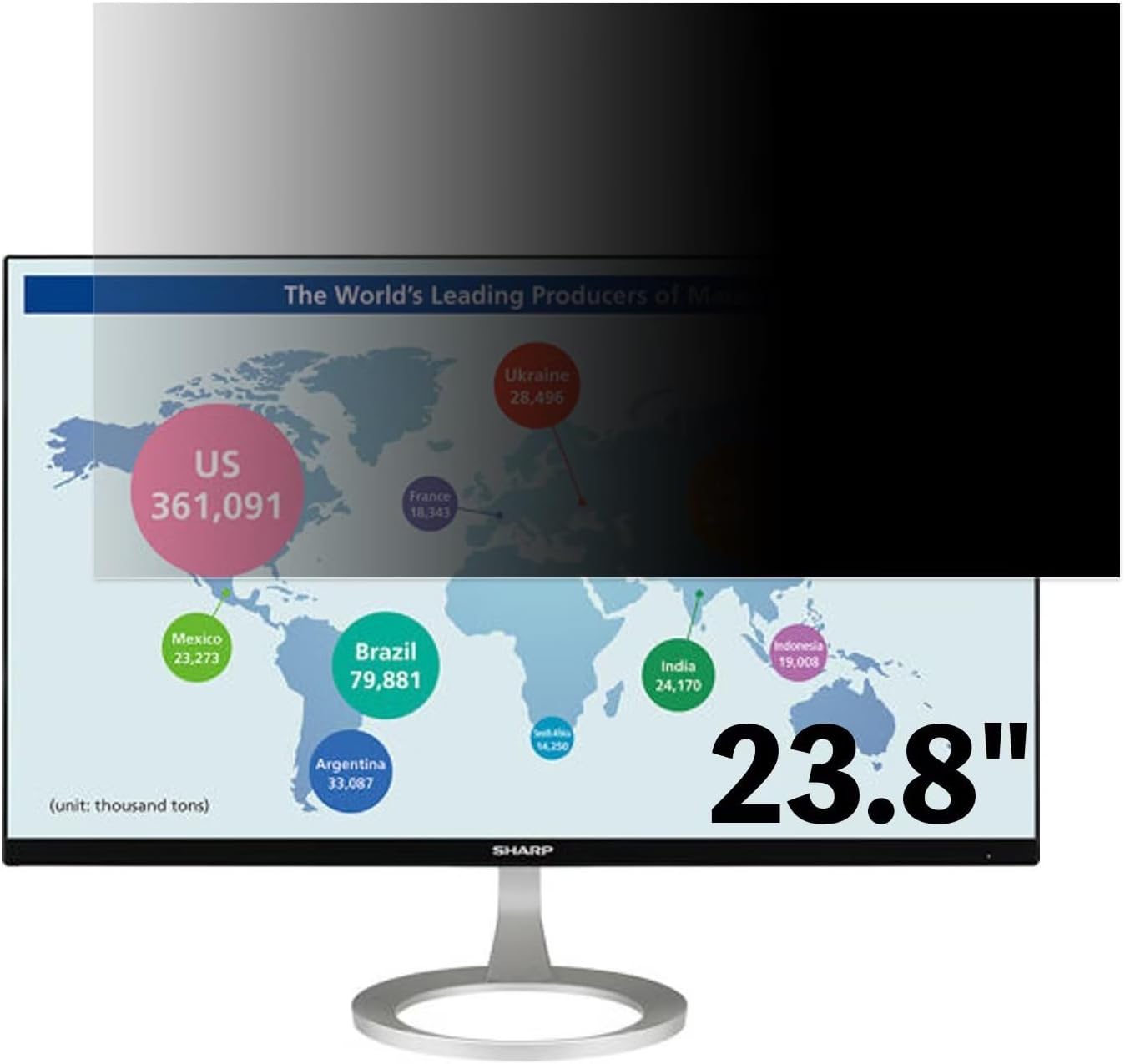Amazon.co.jp: SHARP LL-B240 23.8インチ 用のプライバシーフィルター 覗き見防止フィルター ブルーライトカット パソコン PC モニター 液晶保護フィルム 反射 ...