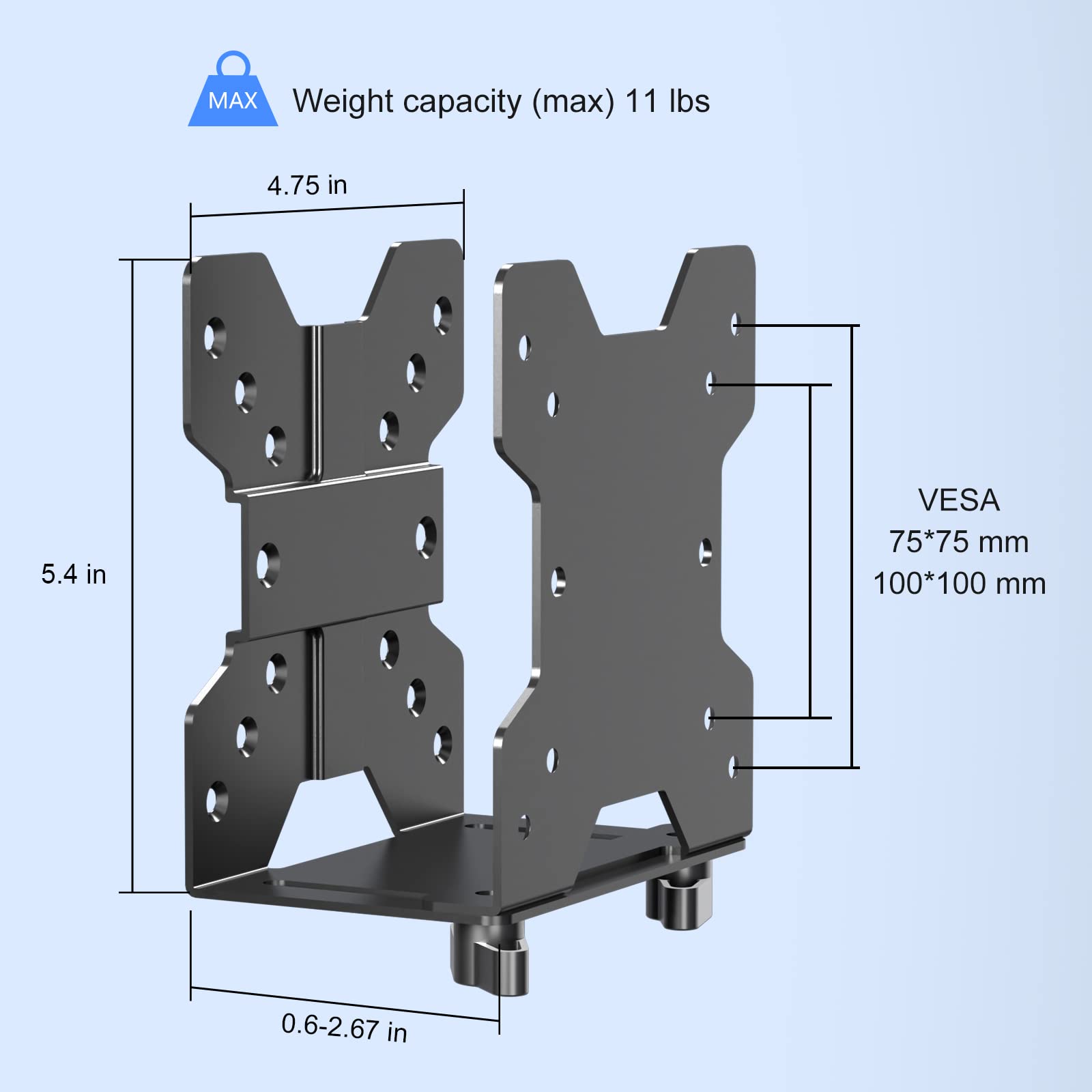 Snapklik.com : Pholiten Adjustable Thin Client Mini PC Mount Bracket