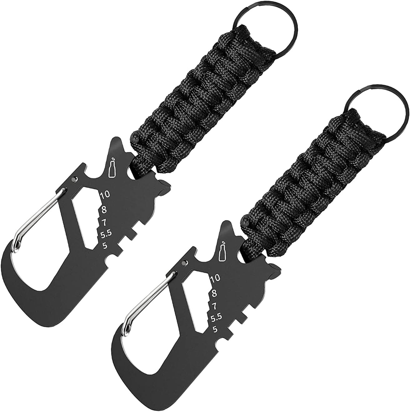 Amazon.com: HZONGMINGZT 2 Pcs Paracord Keychain with Carabiner Outdoor ...