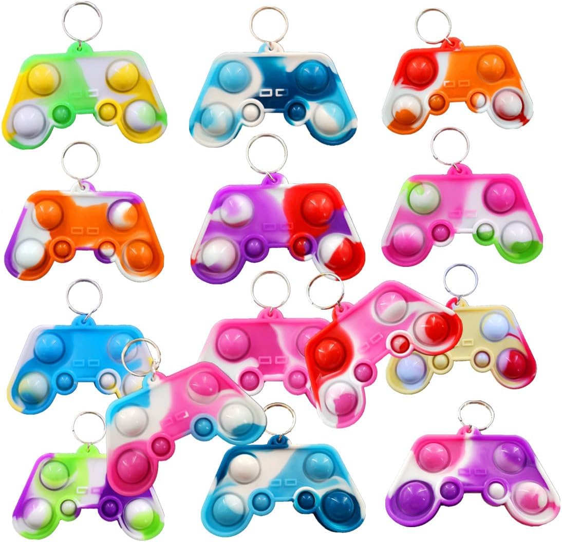 Amazon.com: 24 Packs Bulk Game Controller Backpack Keychain Mini pop ...