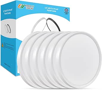 6PK 12 Inch Flush Mount Led Ceiling Ligh, 5000K Daylight White 24W ...