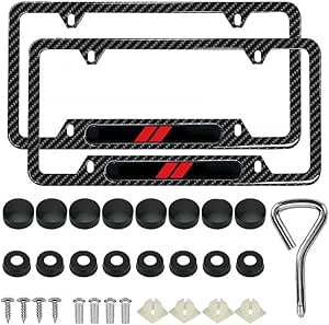 Amazon.com: 2Pcs Aluminum Alloy License Plate Holder License Plate ...