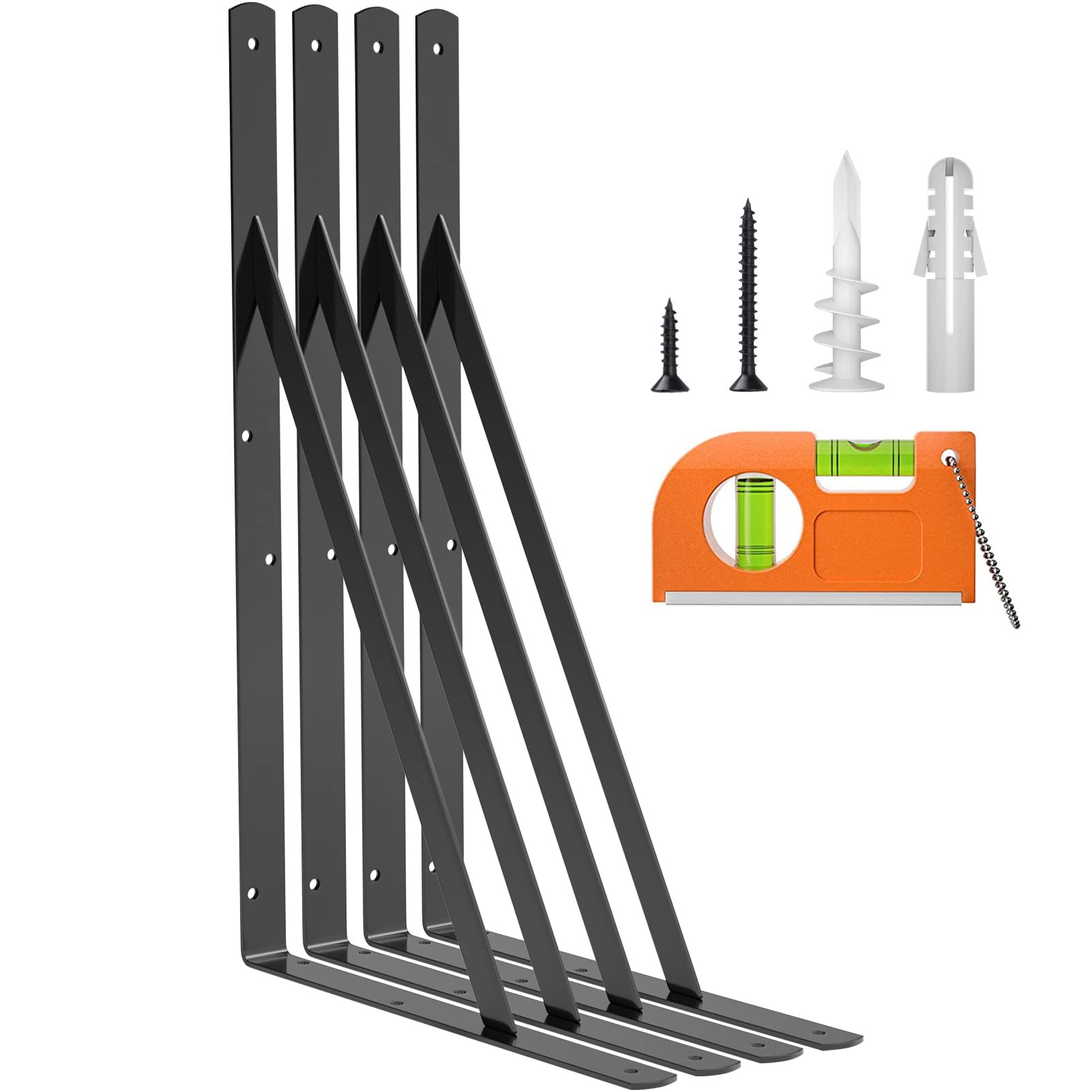 Amazon.com: LuckIn 14 Inch Heavy Duty Shelf Brackets, Fit for 14 16 18 ...