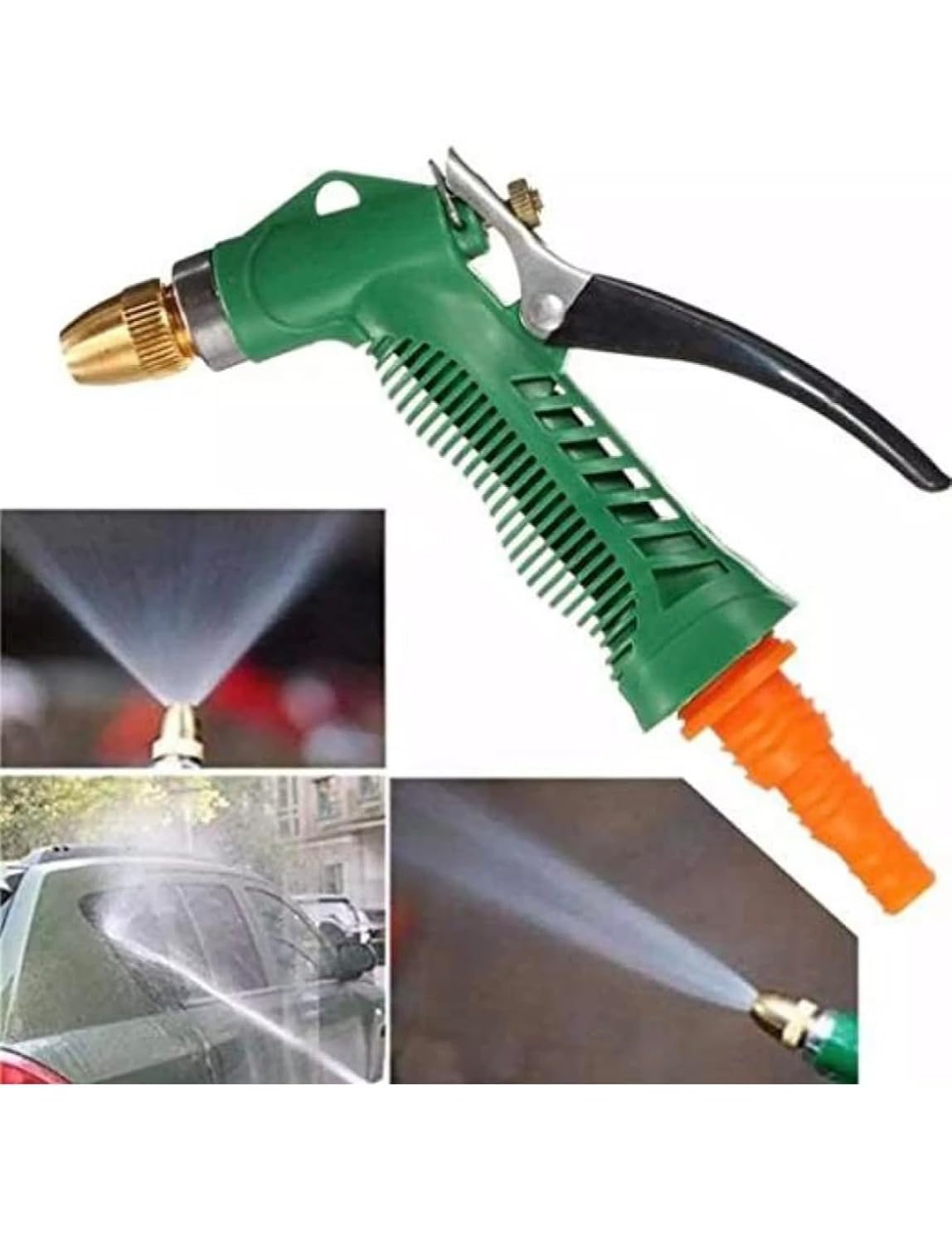 Water Spray Gun - Plastic Trigger and Brass Nozzle High Pressure Water ...