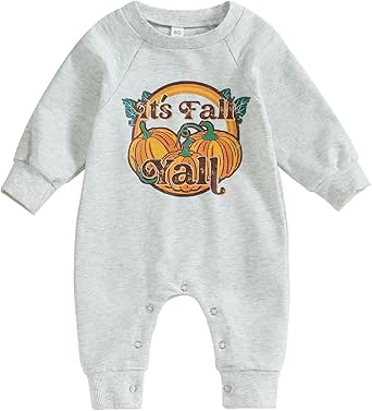 Amazon.com: Ledy Champswiin 2Pcs Neutral Outfits Newborn Baby Boy Girl Pumpkin Romper Jumpsuit ...