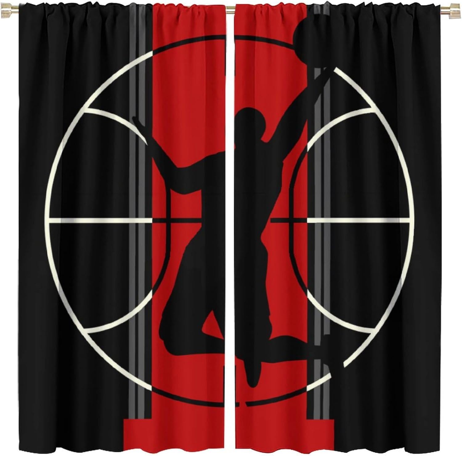 Amazon.com: Basketball Window Curtains,Teens Sports Gaming Window ...