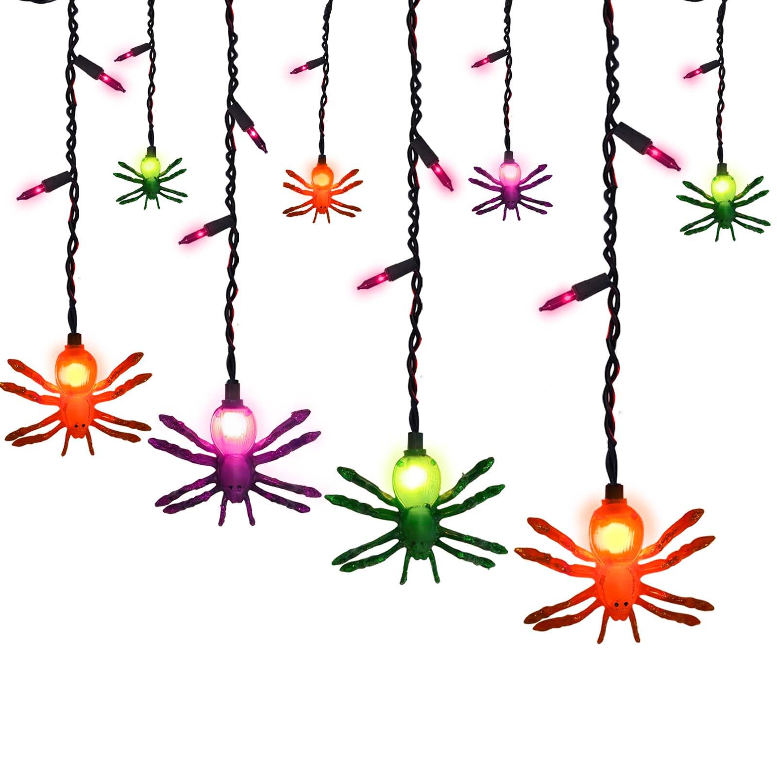 Amazon.com: Romasaty Halloween Spider String Lights with 10PC Spider ...