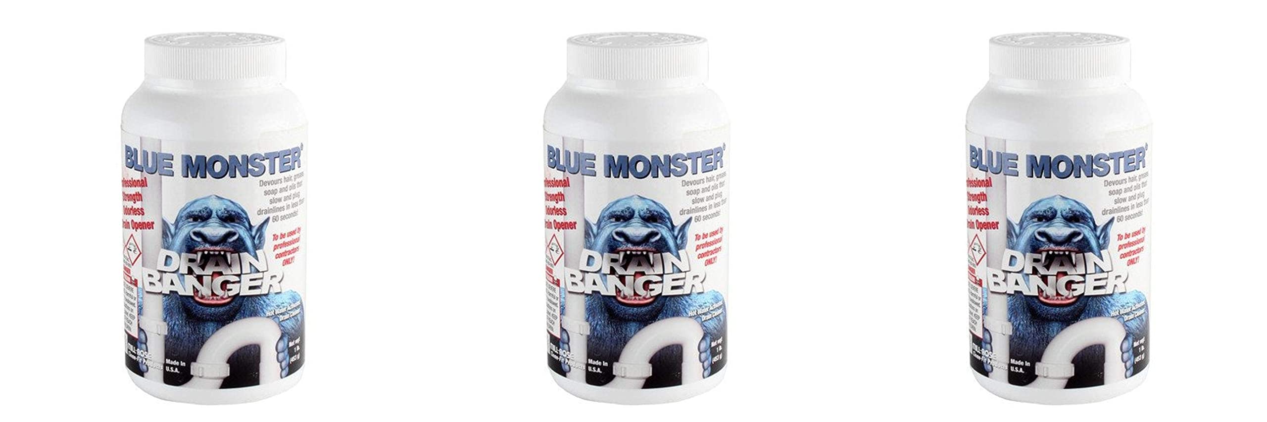 Amazon.com: Blue Monster Drain Banger Drain Cleaner (1 lb.) (3 ...