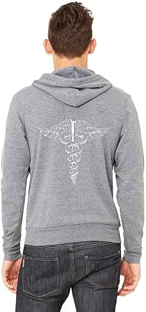 Amazon.com: Interstate Apparel Men's Caduceus Symbol C9 Gray Fleece ...