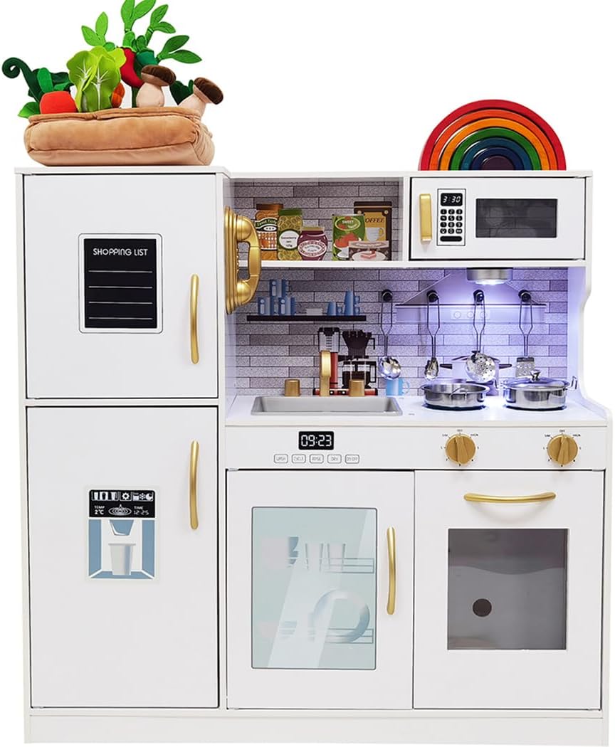Amazon.com: Delta Children Deluxe Modern Kitchen - Toy Kitchen Playset ...