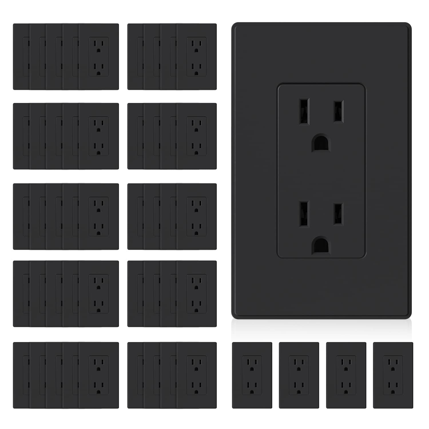 Snapklik.com : ELEGRP Matte Black Standard Decorator Electrical Wall ...