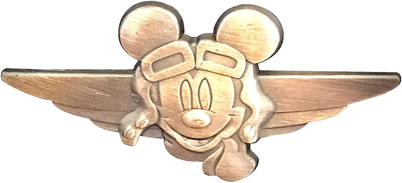 Amazon.com: Disney Pin Aviator Mickey Mouse - Bronze-StylePilot Wings ...