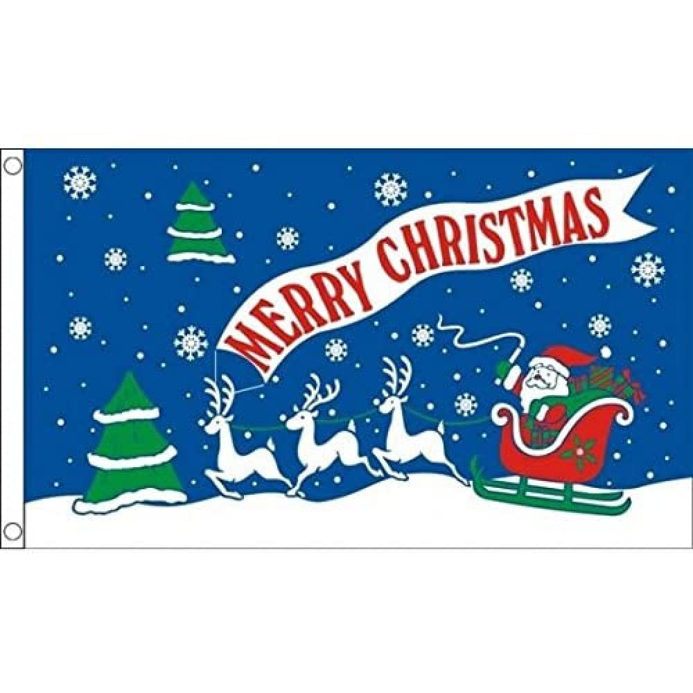 Amazon.com : AZ FLAG - Merry Christmas Blue Flag - 2x3 Ft - 100D ...