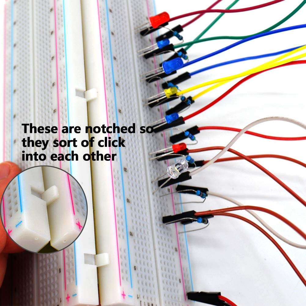 3 Pack Solderless Plug in Breadboard with 3 Pack Jumper Wires, 830 Tie ...