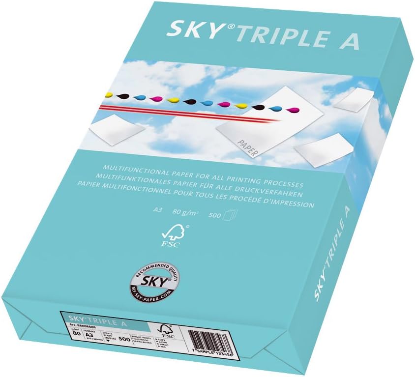 Papyrus Sky – Papel multifunción ® Triple a, DIN A3, 80 g/m², 500 hojas ...
