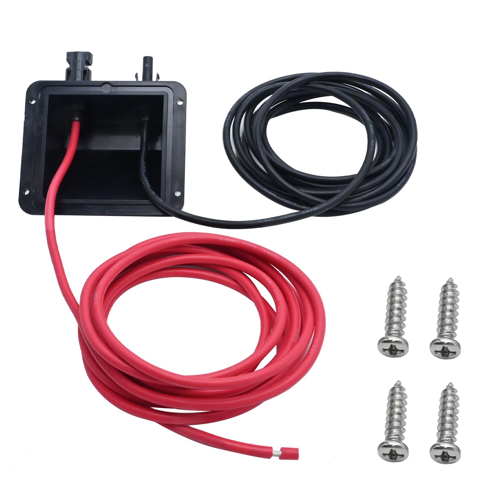 Snapklik.com : Black Solar Cable Entry Gland Box, 10FT 10AWG Soft Solar ...
