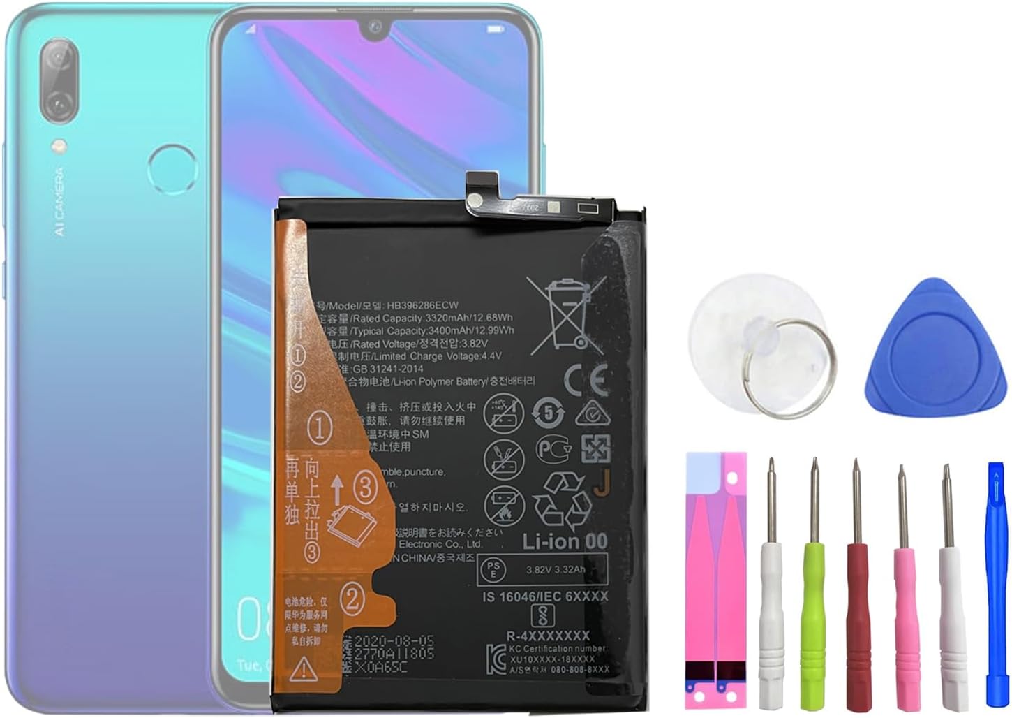 HIGHAKKU HB396286ECW Batterie de rechange compatible avec Huawei P ...