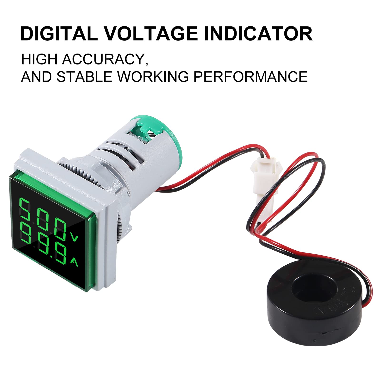 Snapklik.com : 2Pack LED Display Voltmeter, Square Dual Display ...