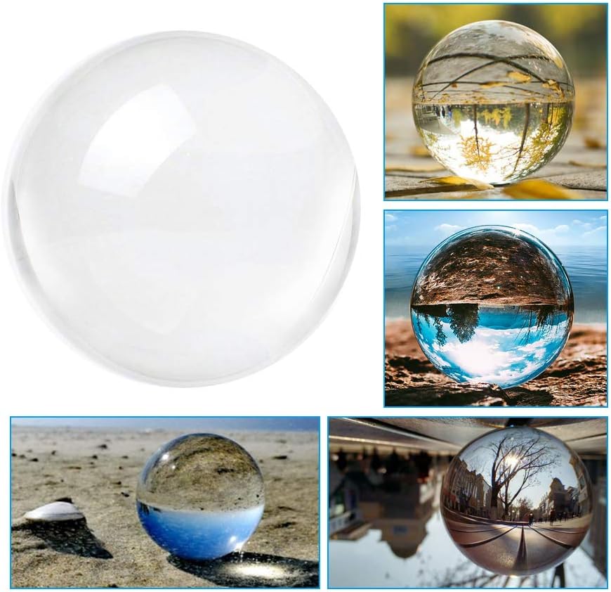 Anxingo Clear Glass Crystal Ball 80mm Photography Lens Ball for Home ...